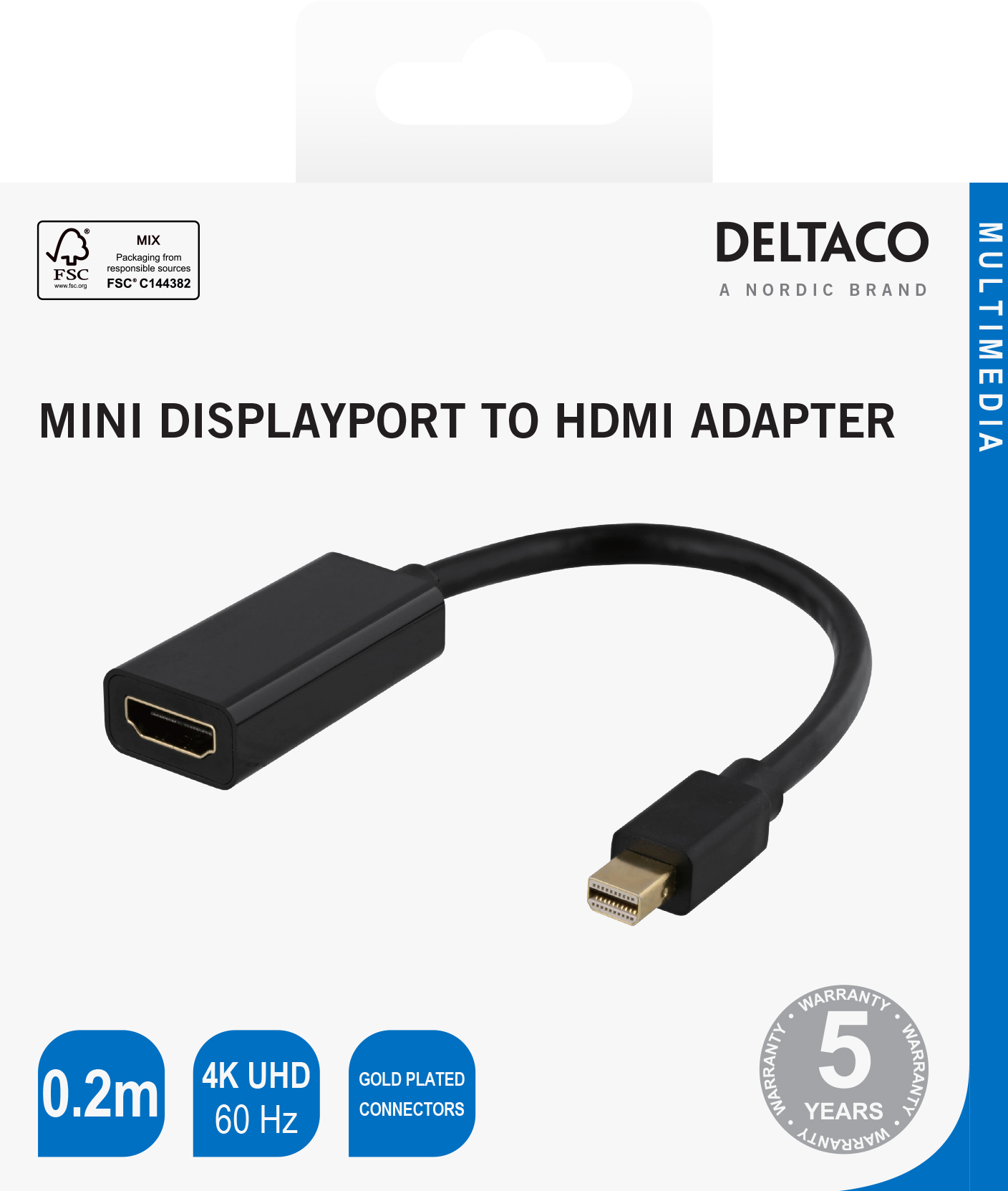 Adapter mini Displayport til HDMI sort Norengros