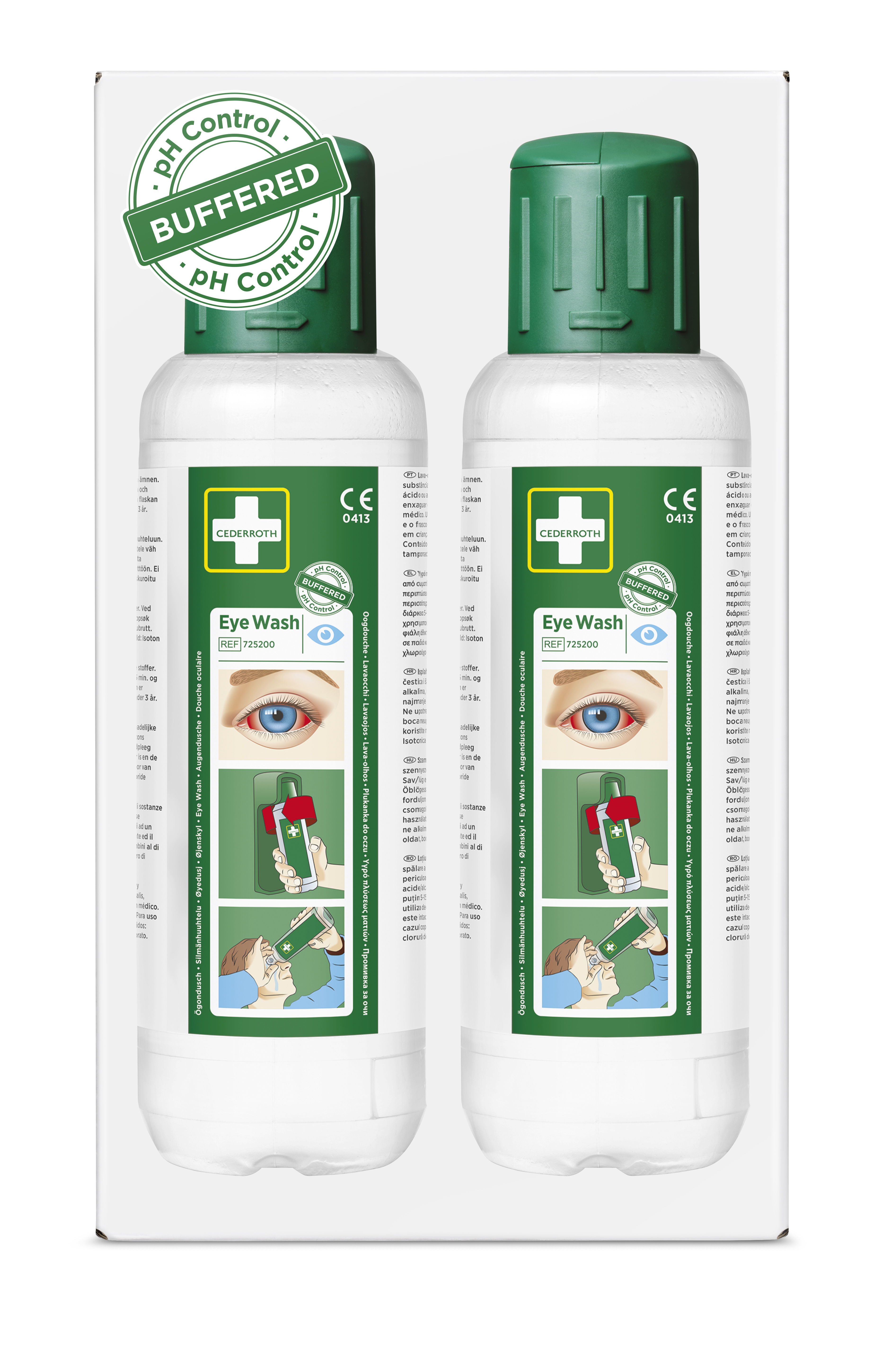 Cederroth øyeskyll NaCl 0,9% 500ml Cederroth 2stk | Norengros